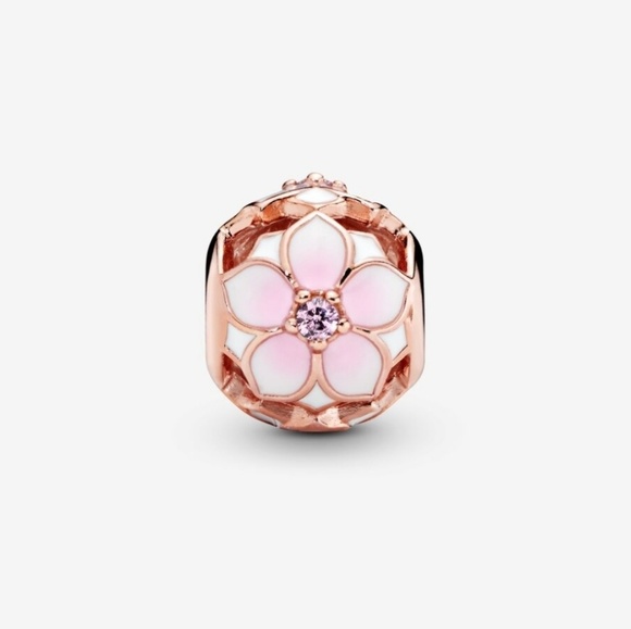 Pandora | Jewelry | Openwork Pink Magnolia Flower Charm | Poshmark